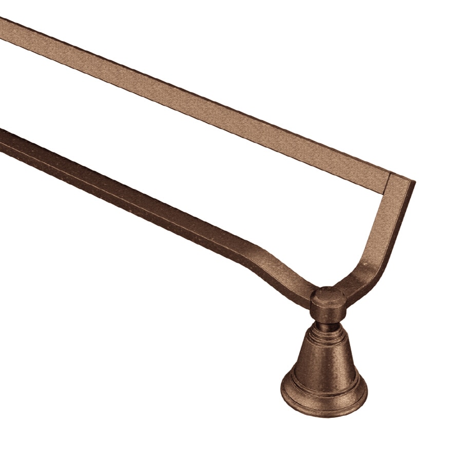 Moen Rothbury 24-in Oil-Rubbed Bronze Wall Mount Double Towel Bar in ...