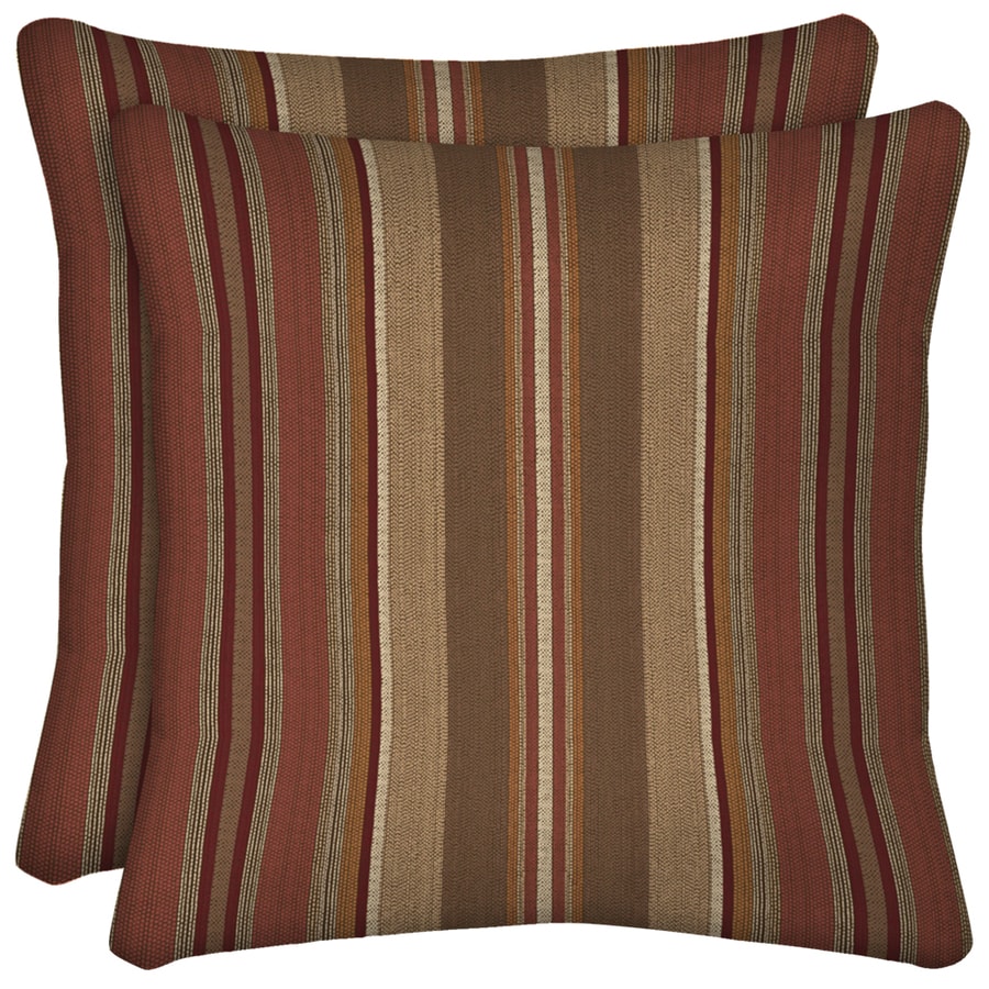 Arden Outdoor Chili and Striped Square Throw Pillow Outdoor Decorative ...