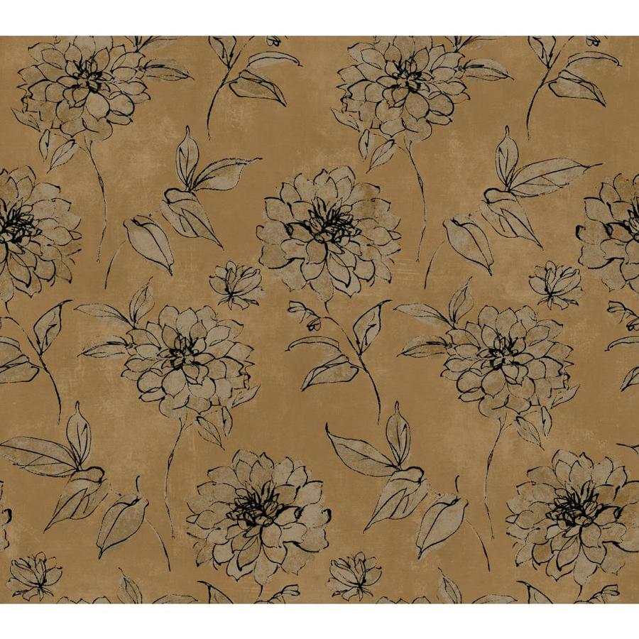 Inspired By Color Metallics Book Brown Paper Floral Wallpaper at Lowes.com