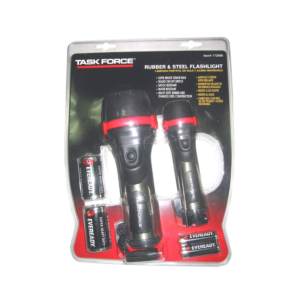 Task ForceÂ® Combo Pack of 2AA & 2D Cell Rubber / Metal Krypton ...
