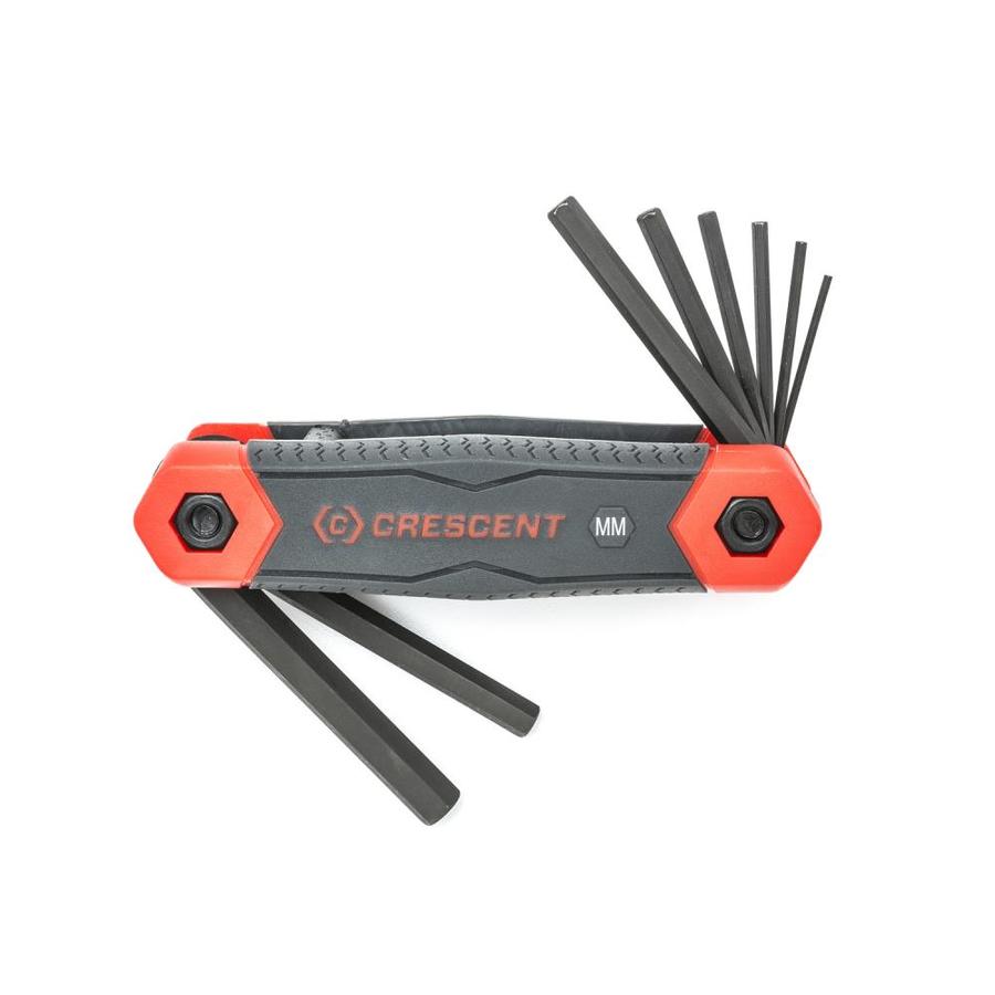 Crescent 3-Key Standard (SAE) and Metric Combination Folding Hex Key ...