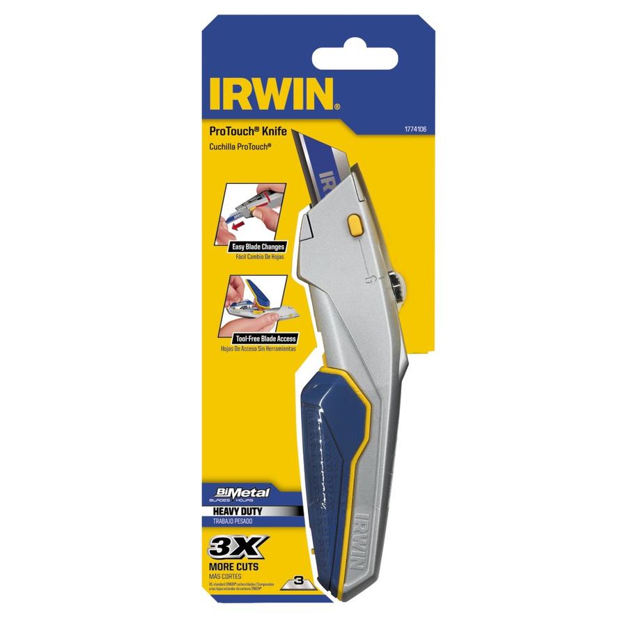 IRWIN 3/4-in 3-Blade Retractable Utility Knife with with On Tool Blade ...