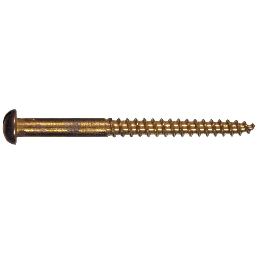 Blue Hawk #4 Brass Round Interior/Exterior Wood Screws (6-Count) in the ...