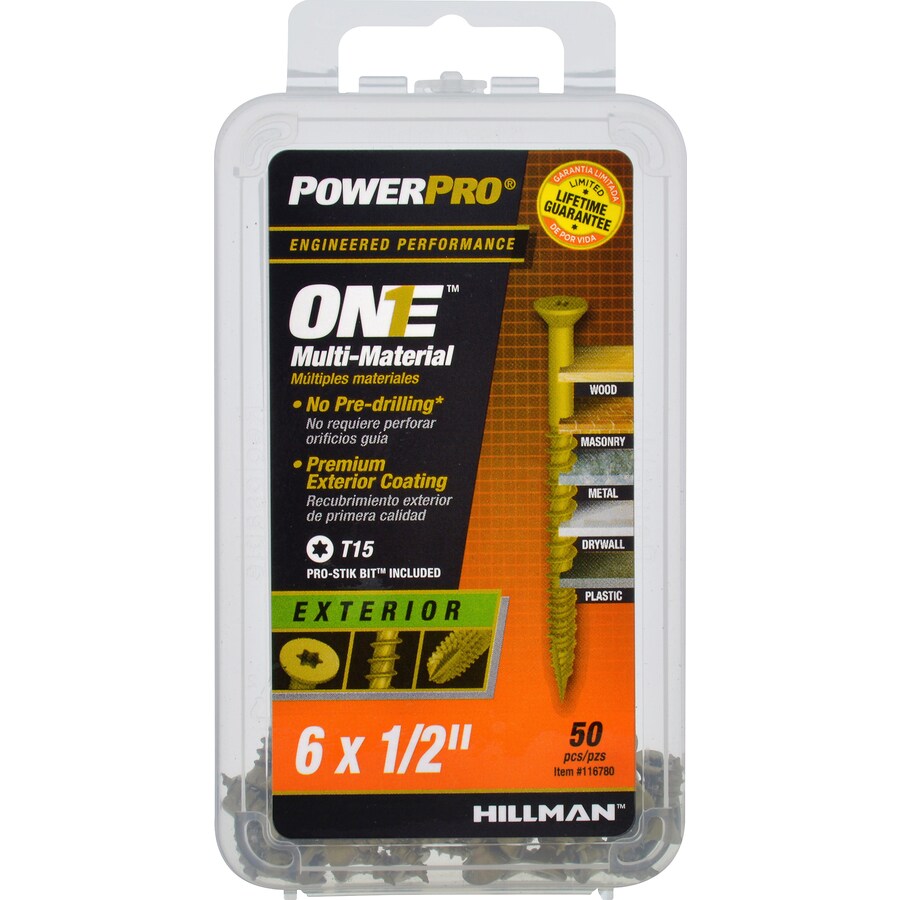 Power Pro One #6 x 1/2-in Bronze Epoxy Flat Exterior Multi-Material ...