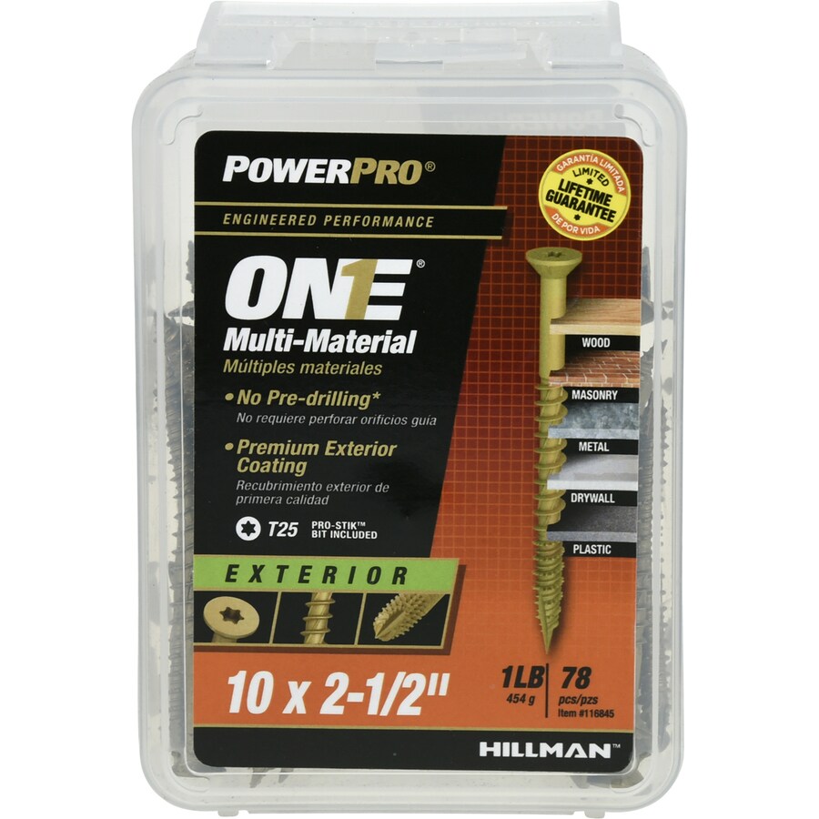 Power Pro One #10 x 2-1/2-in Bronze Epoxy Flat Exterior Multi-Material ...