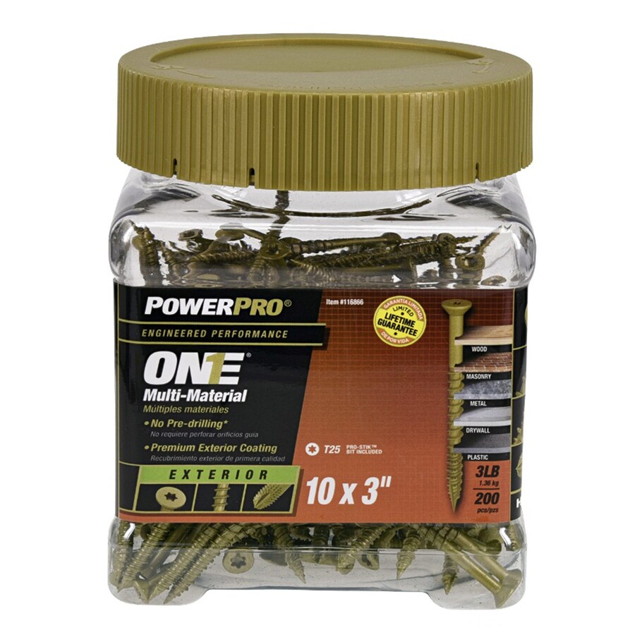 Power Pro One #10 x 3-in Bronze Epoxy Flat Exterior Multi-Material ...