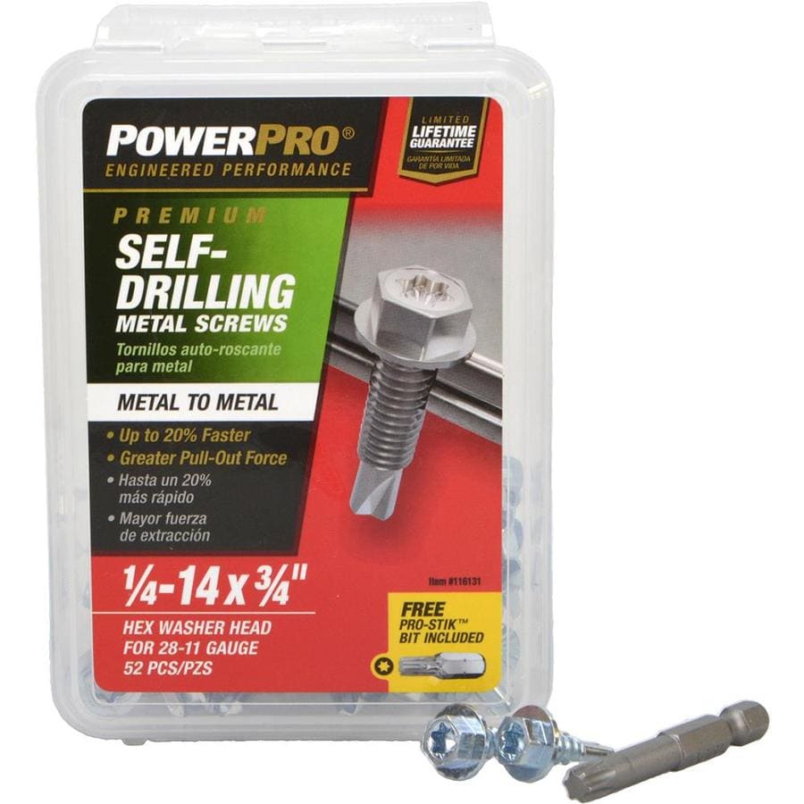 Power Pro 1/4-in x 3/4-in Star-Drive Sheet Metal Screws (52-Count) in ...