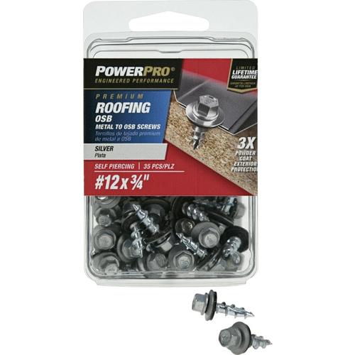 Hillman #12 x 3/4-in Silver Powder Coating Self-Drilling Roofing Screws ...