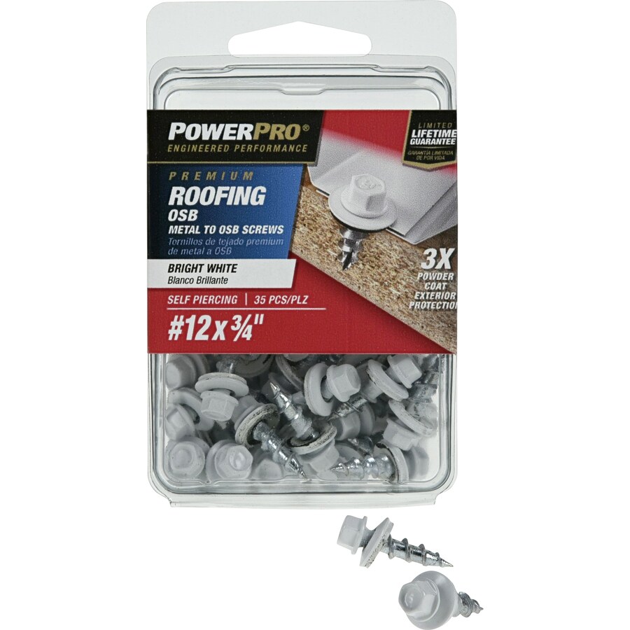 Hillman #12 x 3/4-in White Powder Coating Self-Drilling Roofing Screws ...