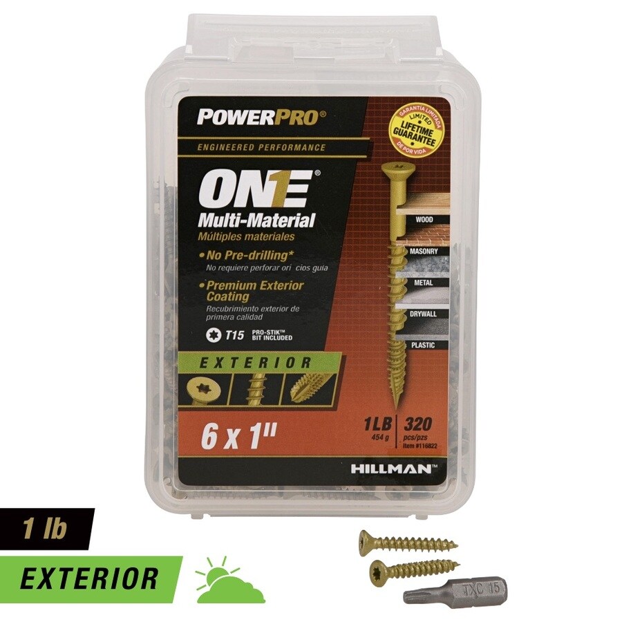 Power Pro One #6 x 1-in Bronze Epoxy Flat Exterior Multi-Material ...