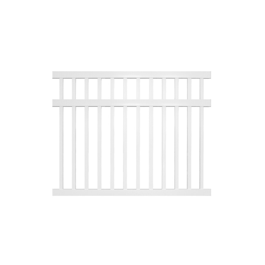 Plastival 5-ft x 8-ft White Flat-Top Picket Vinyl Fence Panel at Lowes.com