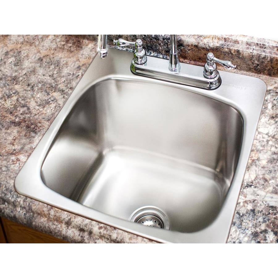 Franke Axis 20-in x 20.5-in Silk Deck and Bowl Single Bowl Drop-In or ...