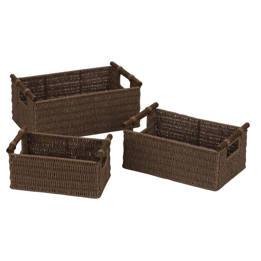 Household Essentials 3-Pack 14.5-in W x 6-in H x 9.5-in D Stained ...