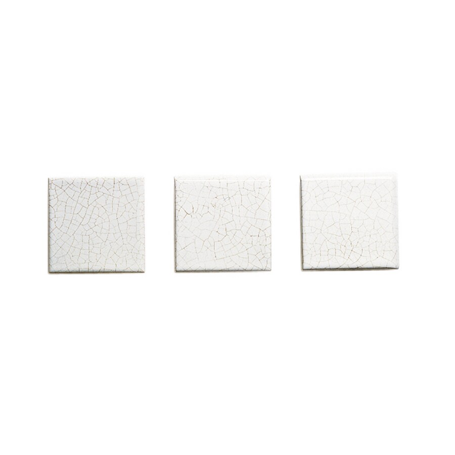 KOHLER Fables Flowers White Glazed porcelain Square accent tile Tile 6 ...