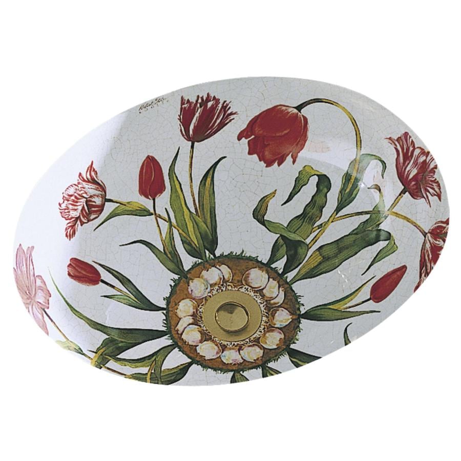 KOHLER Caxton Fables & Flowers Undermount Oval Bathroom Sink with ...