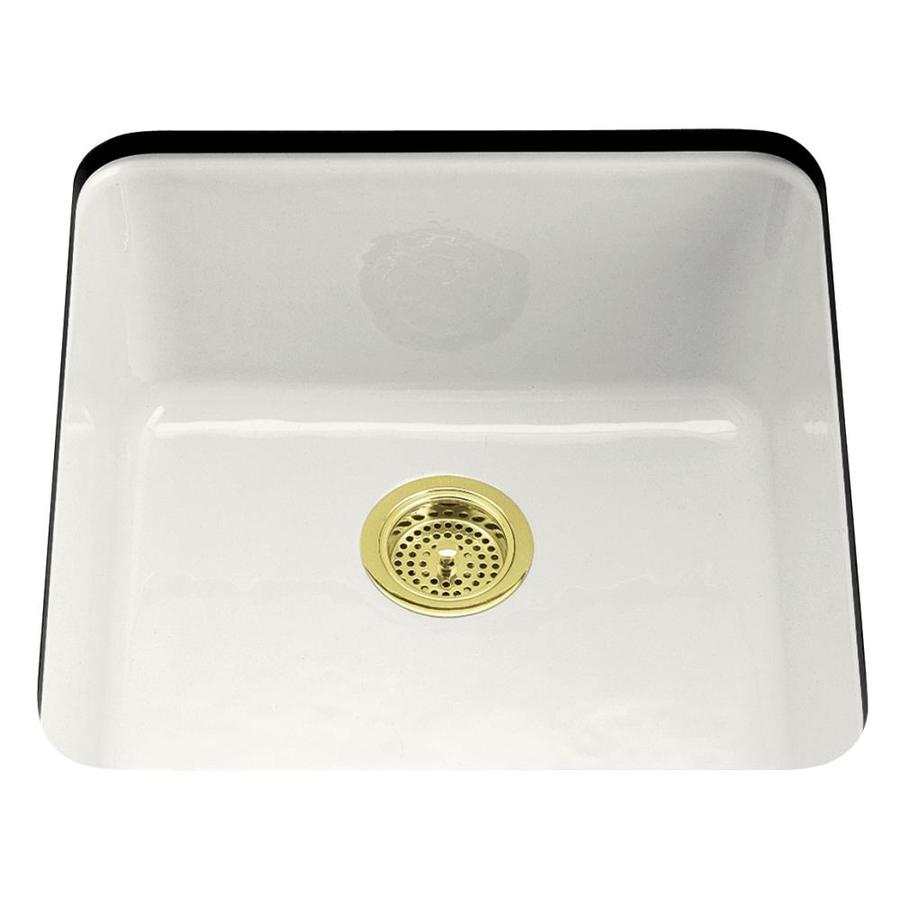 KOHLER White Single Basin Cast Iron Kitchen Sink at Lowes.com