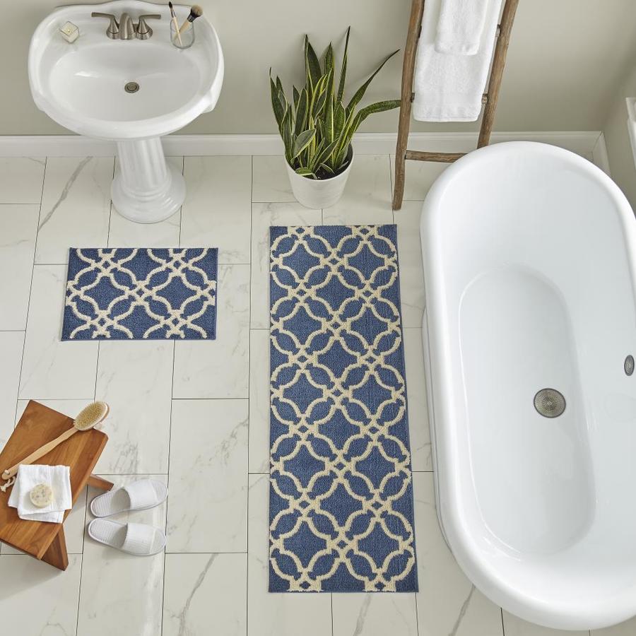 Mohawk Home Horizon 34-in x 21-in Polyester Bath Rug in the Bathroom ...