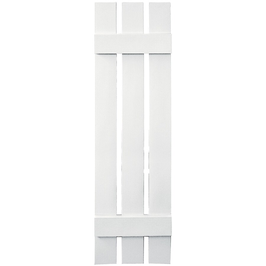 Vantage Bright White Board and batten Vinyl Exterior Shutters (Common ...