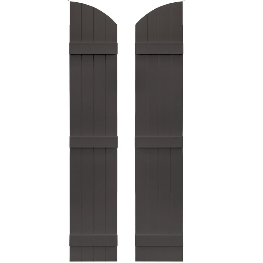 Vantage Charcoal Board and batten Vinyl Exterior Shutters (Common: 14 ...