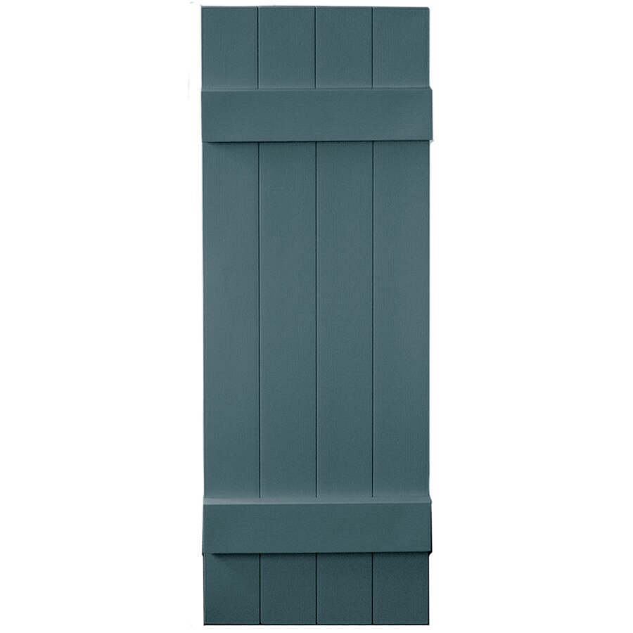 Vantage Wedgewood Blue Raised panel Vinyl Exterior Shutters (Common: 14 ...