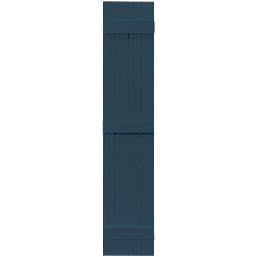 Vantage Classic Blue Raised panel Vinyl Exterior Shutters (Common: 14 ...