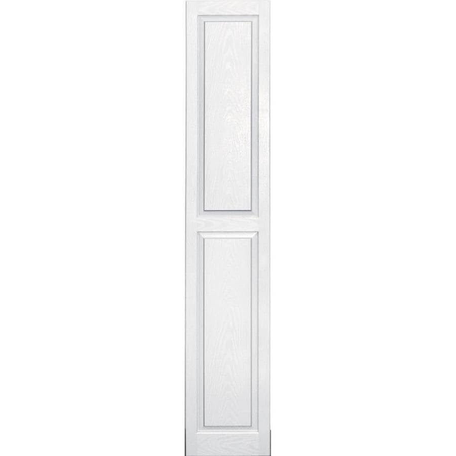 Vantage 2-Pack White Raised Panel Vinyl Exterior Shutters (Common: 14 ...