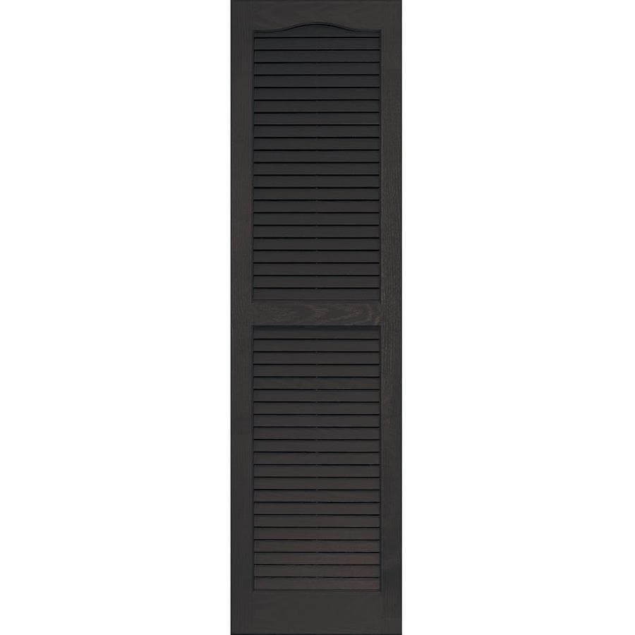 Vantage 2-Pack Chocolate Brown Louvered Vinyl Exterior Shutters (Common ...