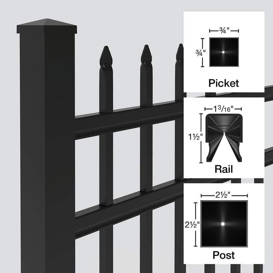 Freedom Heavy Duty Providence 5-ft H x 8-ft W Black Aluminum Decorative ...