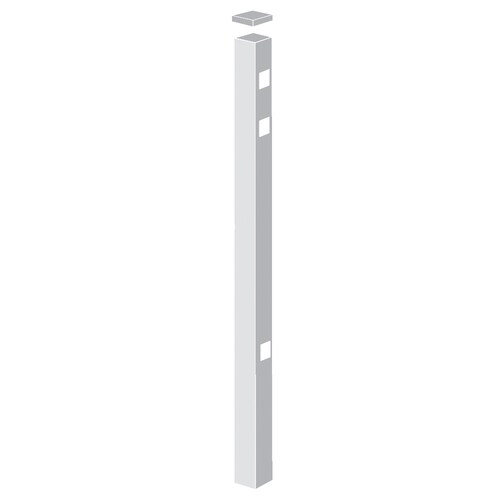 Freedom Standard 2-in x 2-in W x 7-ft H White Aluminum End Fence Post ...