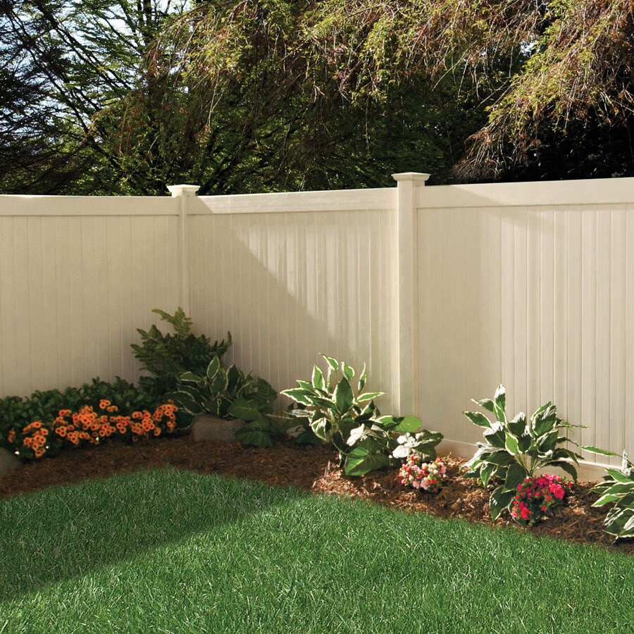Barrette Contractor Stratford Sand Flat-Top Privacy Vinyl Fence Panel ...