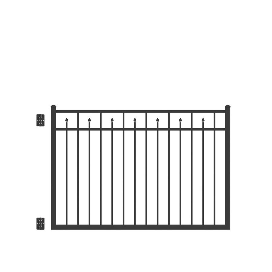Freedom Concord Standard 4-ft H x 6-ft W Black Aluminum Walk-Thru Gate ...