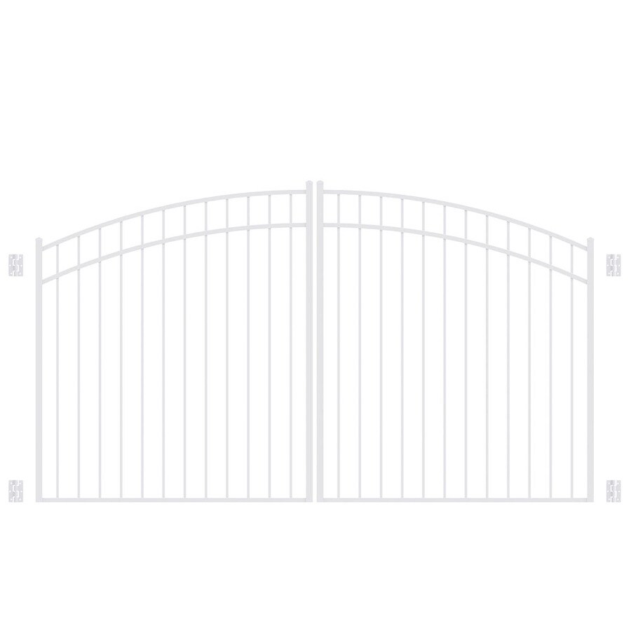 Freedom White Aluminum Driveway Gate (Common: 120-in; Actual: 117-in ...