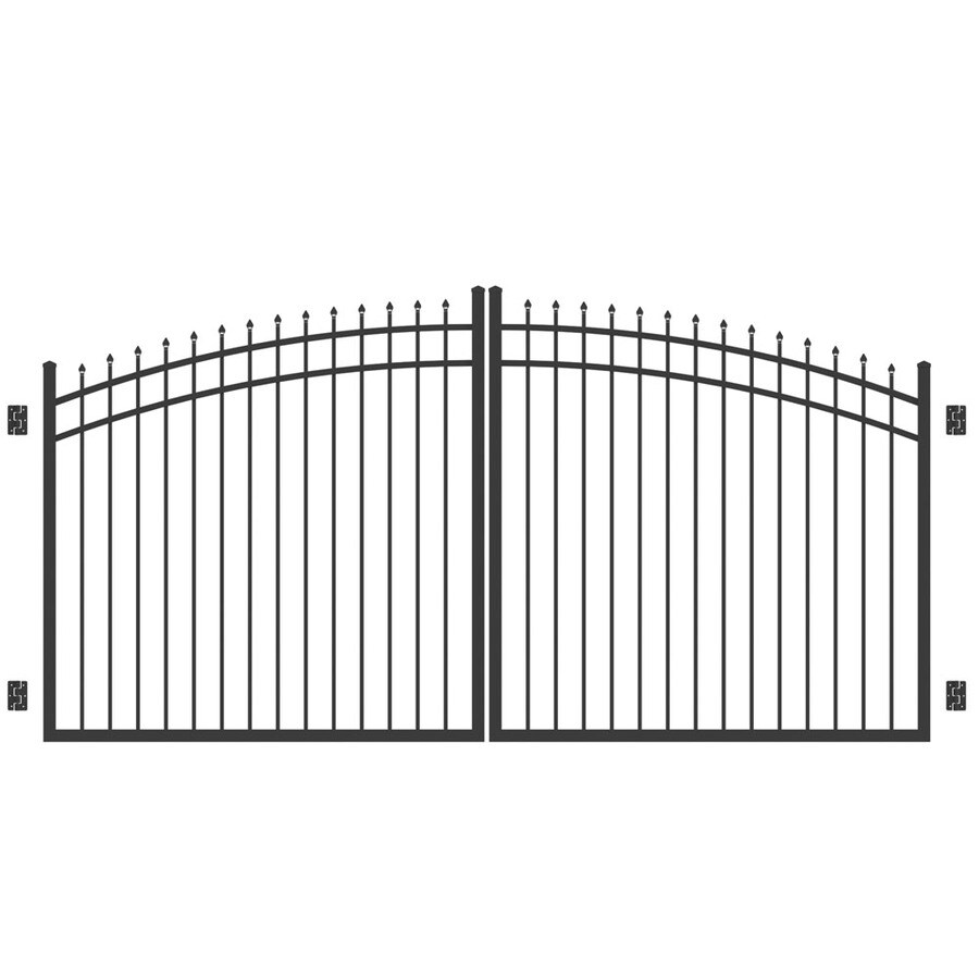 Freedom Black Aluminum Driveway Gate (Common: 144-in; Actual: 141-in ...