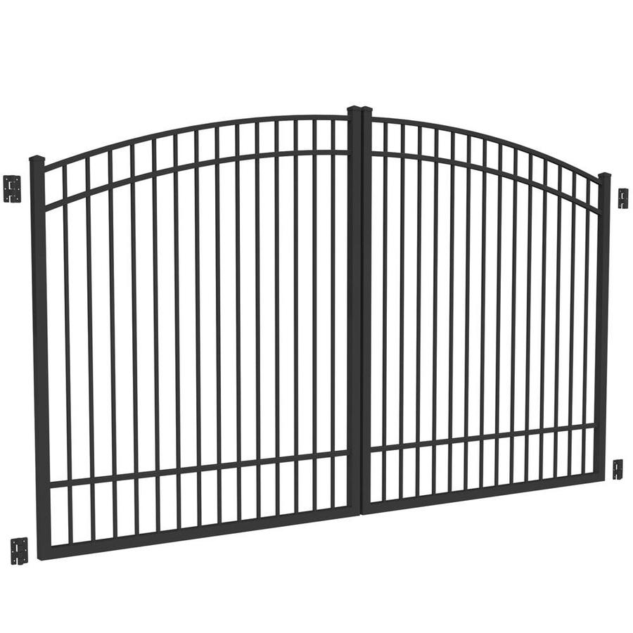 Freedom Black Aluminum Driveway Gate (Common: 144-in; Actual: 141-in ...