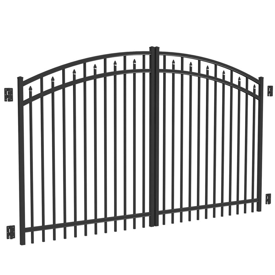Freedom Black Aluminum Driveway Gate (Common: 120-in; Actual: 117-in ...