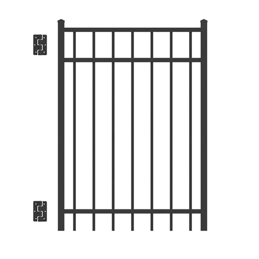 Freedom Easton Standard 4-ft H x 3-ft W Black Aluminum Walk-Thru Gate ...