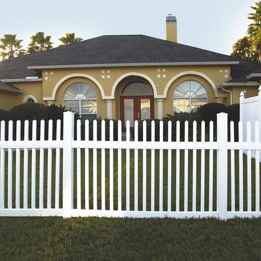 Freedom Ready-to-Assemble Carlisle 4-ft H x 6-ft W White Vinyl Fence ...