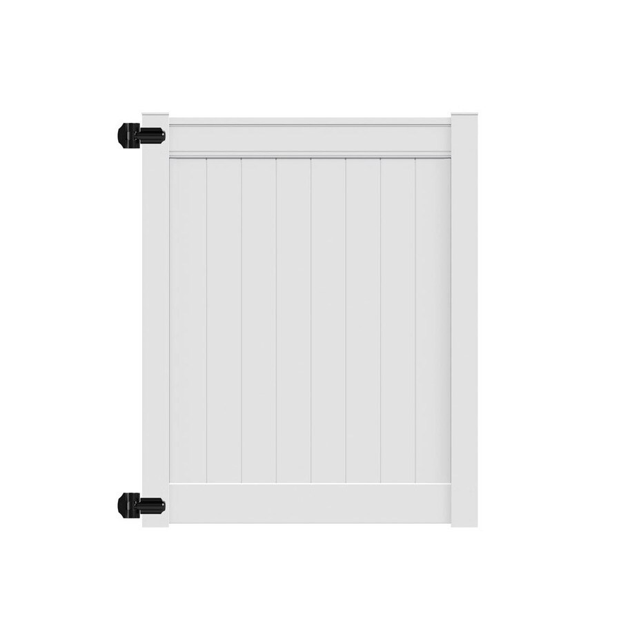 Freedom Emblem 6-ft H x 5-ft W White Vinyl Fence Gate in the Vinyl ...