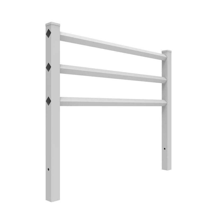 Freedom Post and Rail 8-ft L White Vinyl Post and Rail Fence Rail in ...