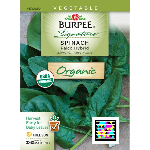 Burpee Spinach Organic Vegetable Seed Packet At