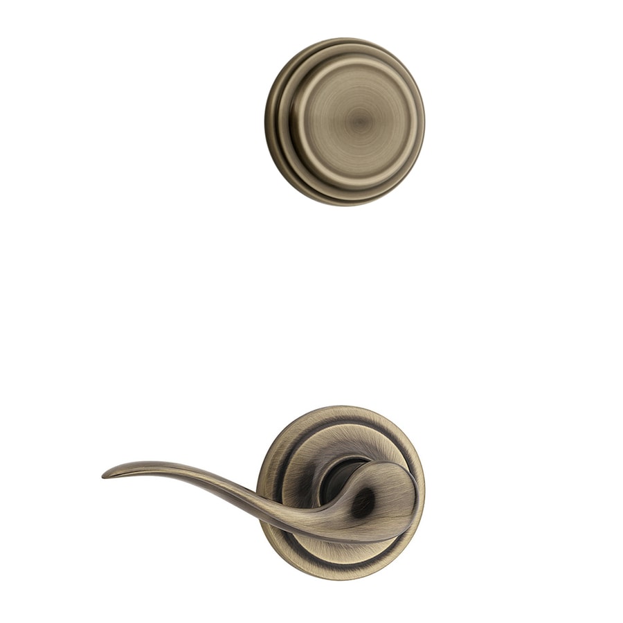 Kwikset Signature Tustin Antique Brass Dummy Door Interior Handle ...