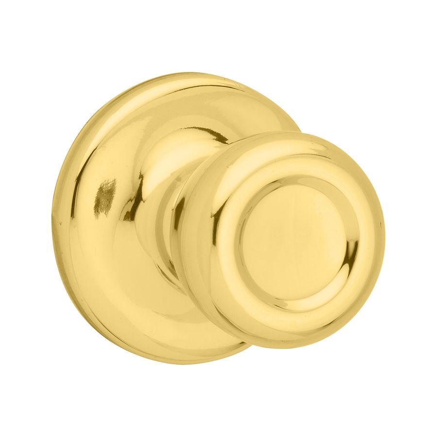 Kwikset Mobile Home Polished Brass Tulip Passage Door Knob at Lowes.com