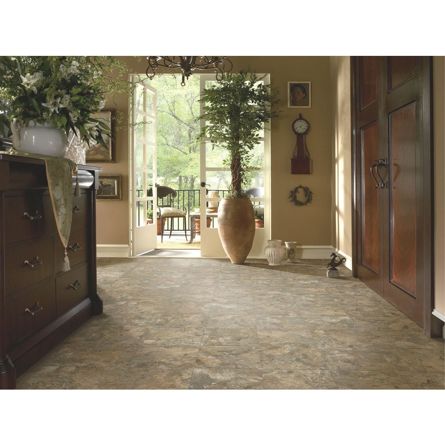 Armstrong Flooring Crescendo Stone Beige 12-in x 12-in Groutable Vinyl ...