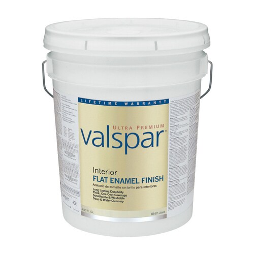 Valspar Ultra Premium 5-Gallon Interior Flat Enamel Tintable Latex-Base ...