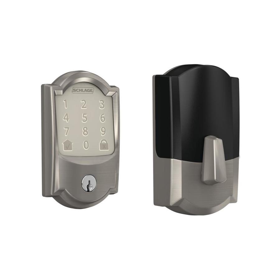 Schlage BE489WB Encode Satin Nickel Single-cylinder Deadbolt 1-Cylinder ...