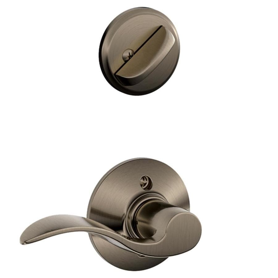 Schlage F Accent Antique Pewter Single-Cylinder Deadbolt Entry Door ...