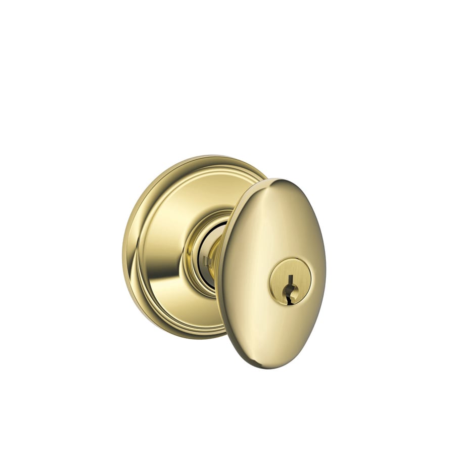 Schlage Siena Bright Brass Residential Keyed Entry Door Knob at Lowes.com