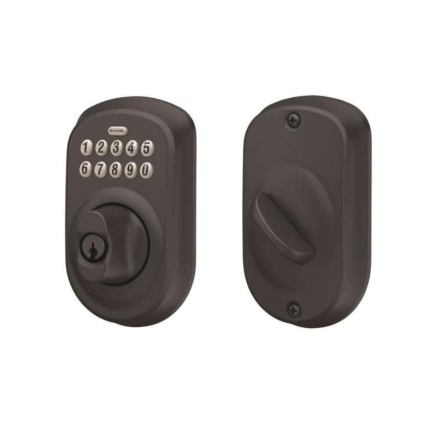 Schlage Plymouth Matte Black Single-Cylinder Deadbolt 1-Cylinder ...