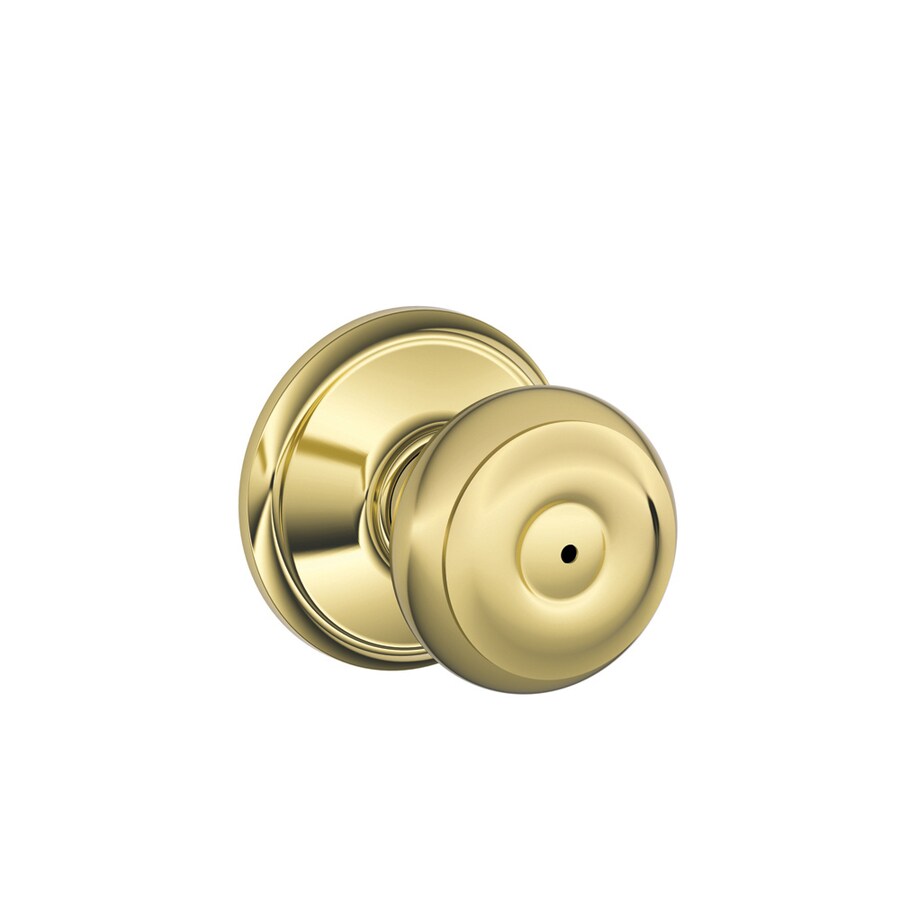 Schlage Georgian Bright Brass Round Push Button-Lock Residential ...