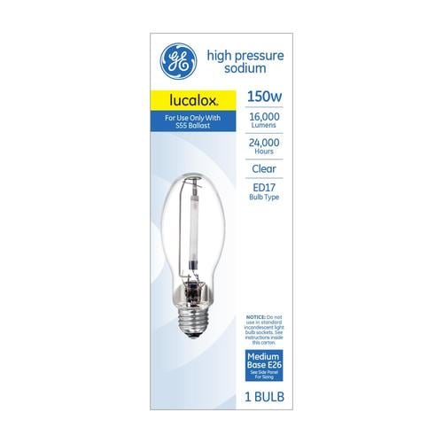 GE 150-Watt ED17 For Indoor/Outdoor Use High-pressure Sodium HID Light ...